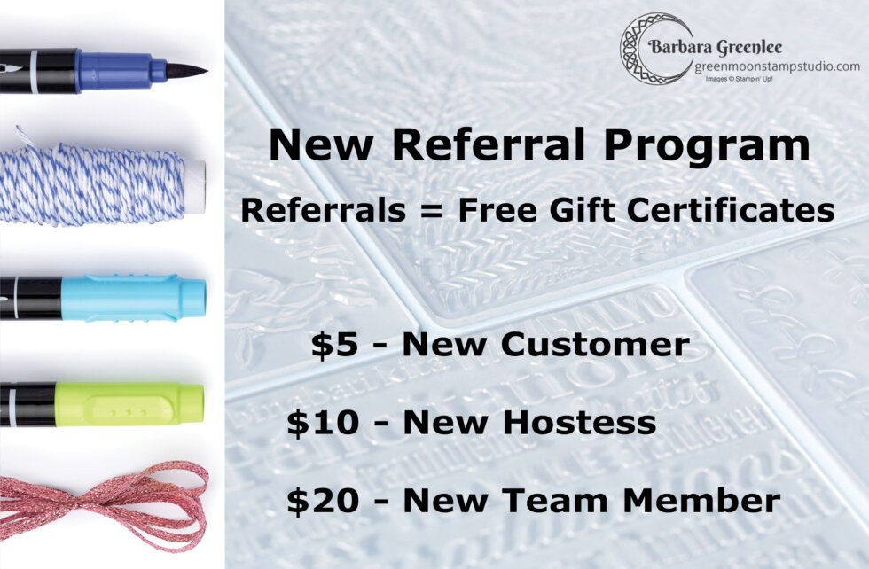 Earn Free Gift Certificates - Green Moon Stamp Studio