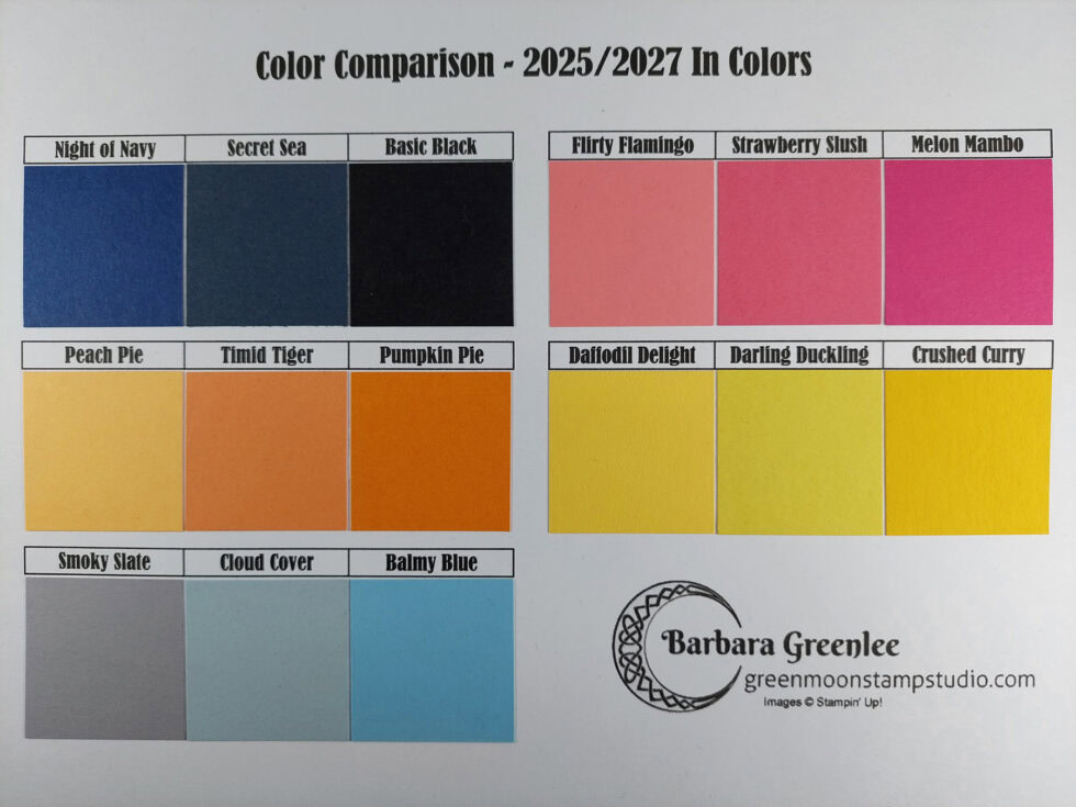 New In Color Comparison - Green Moon Stamp Studio