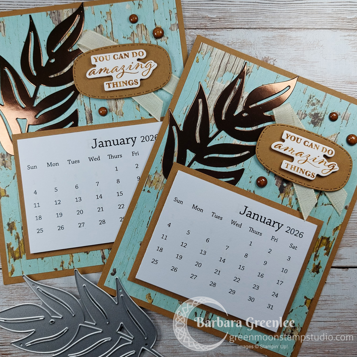 Magnetic Calendar Project - Green Moon Stamp Studio