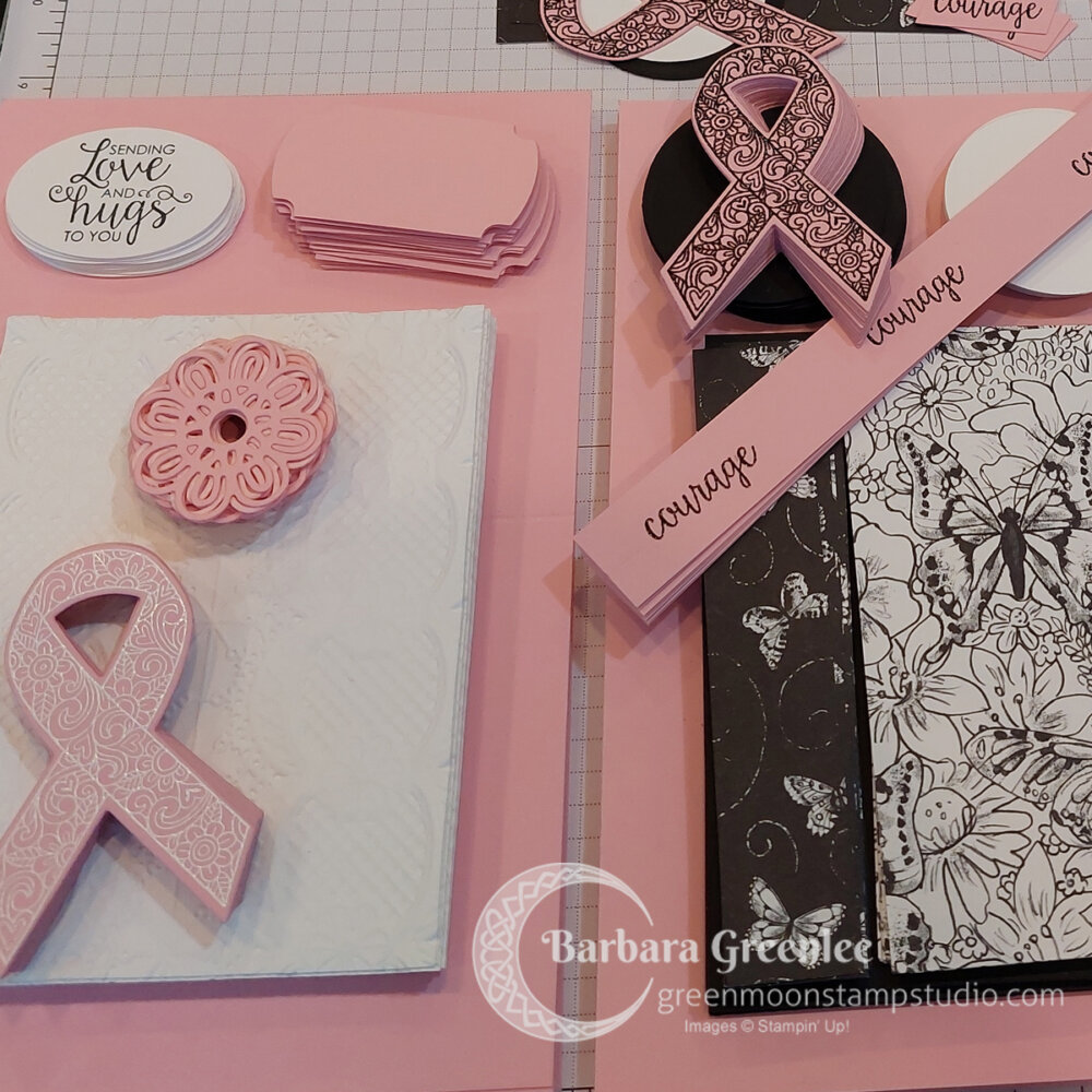Breast Cancer Cards - Green Moon Stamp Studio